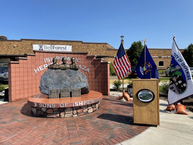 Three Sons of Ishpeming: Monument honoring Seaborg, Johnson, Voelker ...